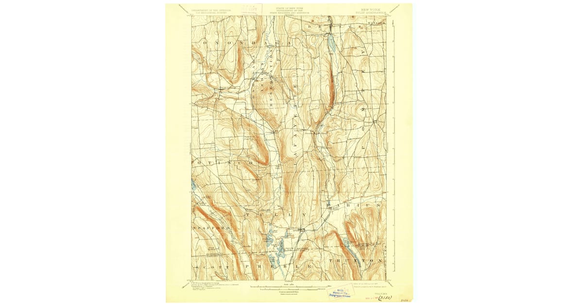 1900 Map of Tully, Onondaga County, NY — High-Res, 1927 Print | Pastmaps