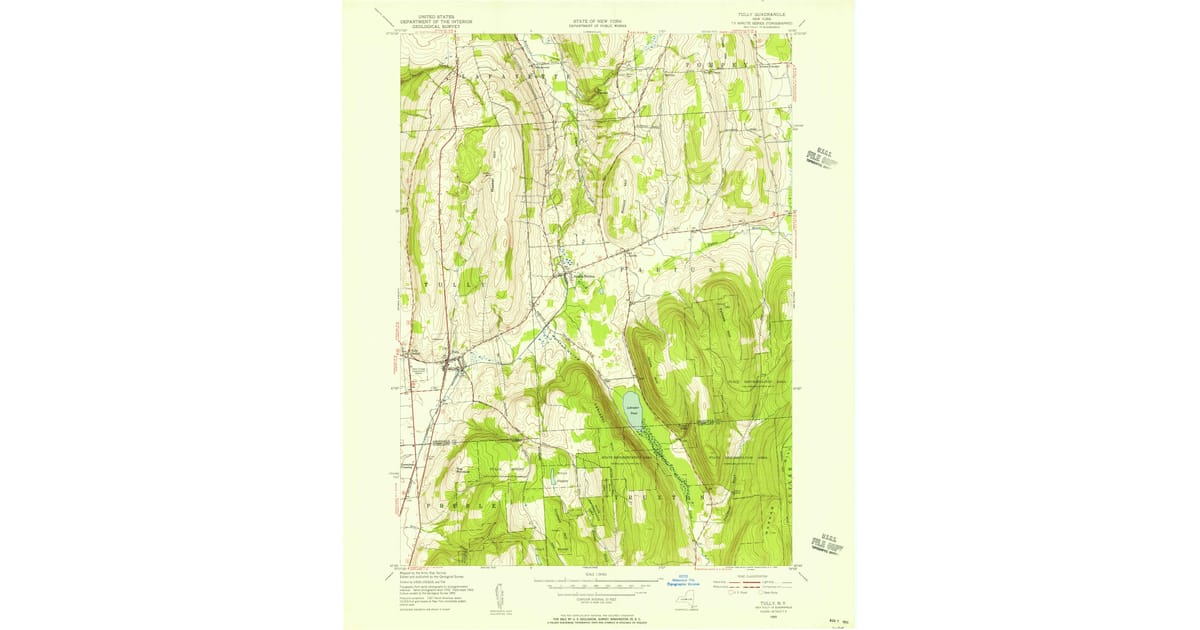 1955 Map of Tully, Onondaga County, NY — High-Res | Pastmaps