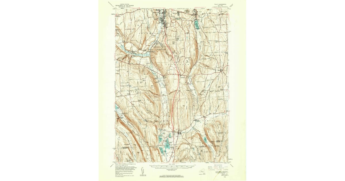 1955 Map of Tully, Onondaga County, NY — High-Res | Pastmaps
