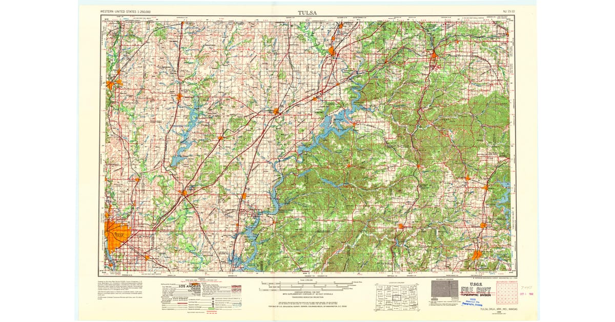 1958 Map of Tulsa, OK — High-Res | Pastmaps