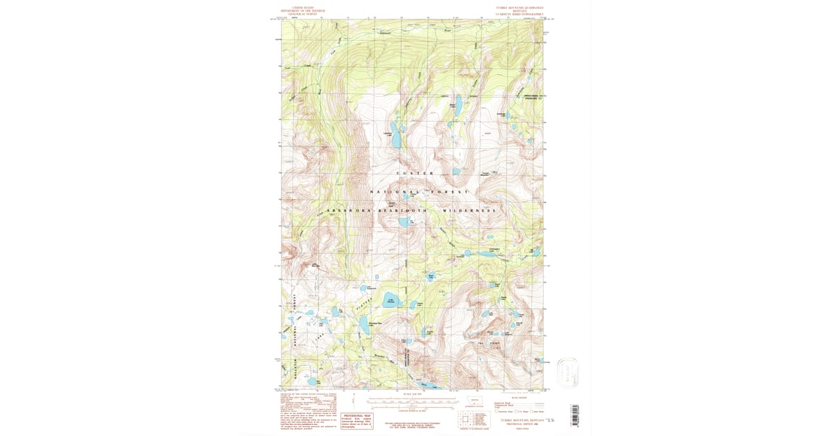 1986 Map of Tumble Mountain, Sweet Grass County, MT — High-Res | Pastmaps