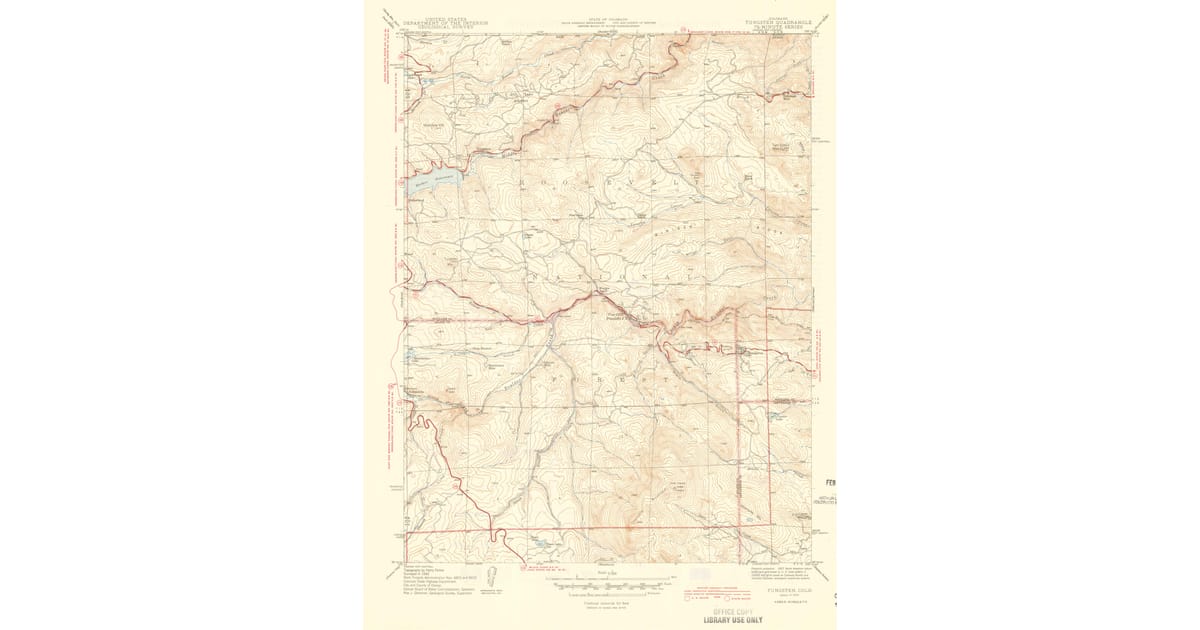 1944 Map of Tungsten, Boulder County, CO — High-Res | Pastmaps