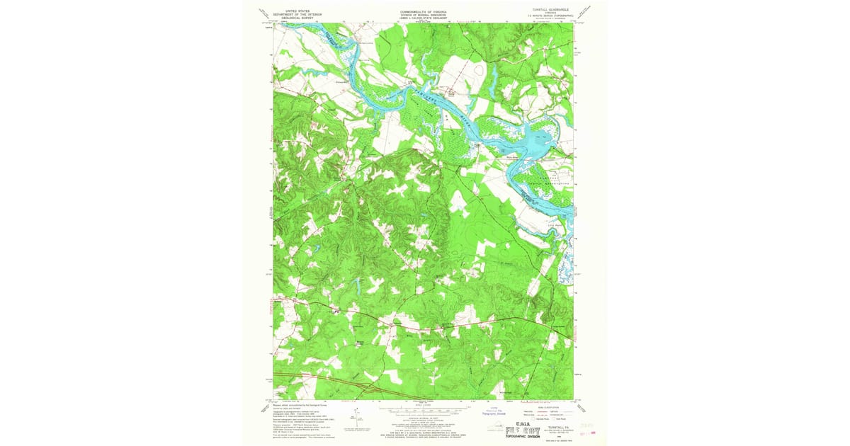 1966 Map of Tunstall, New Kent County, VA — High-Res | Pastmaps