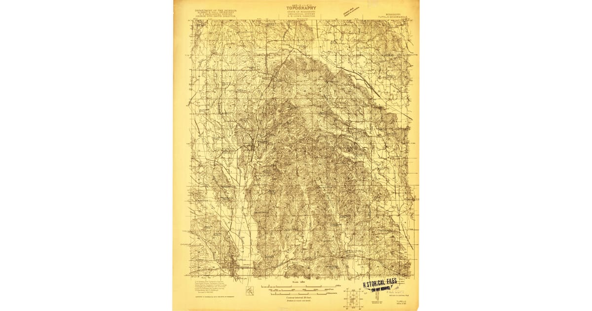 Old Maps of Tupelo, MS for Metal Detecting | Pastmaps