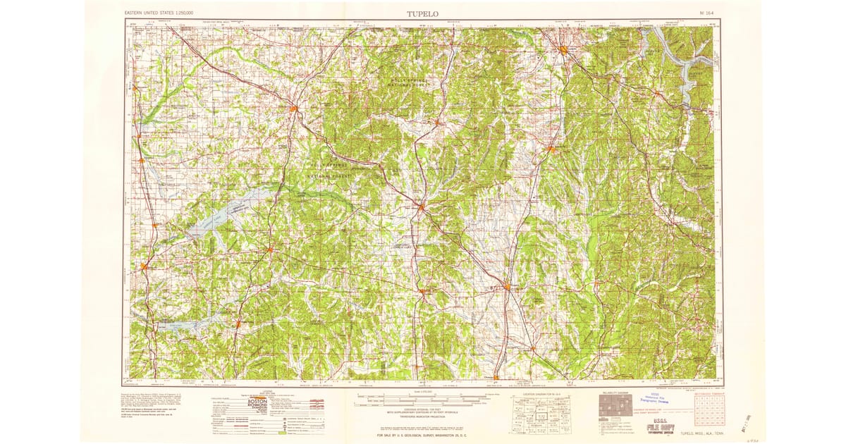 1958 Map of Tupelo, MS — High-Res | Pastmaps