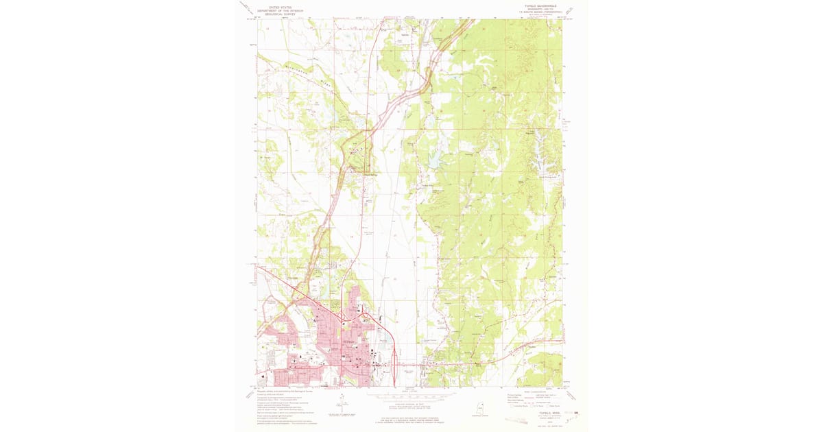 1973 Map of Tupelo, MS — High-Res | Pastmaps