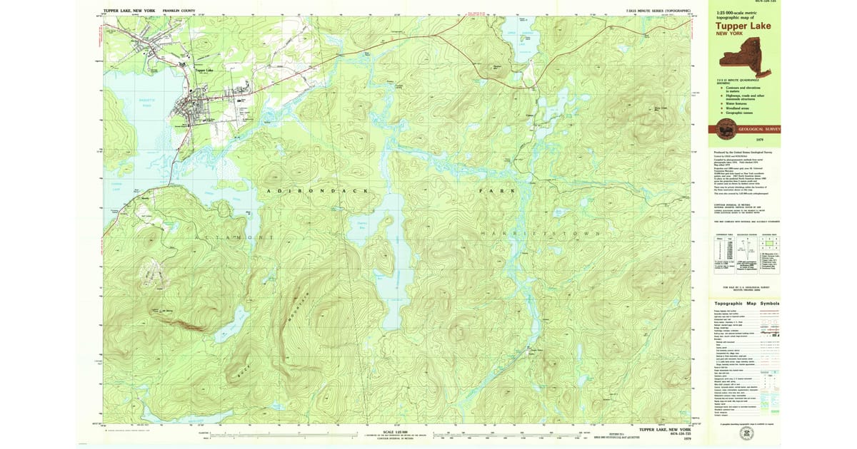 1979 Map of Tupper Lake, Franklin County, NY — High-Res | Pastmaps
