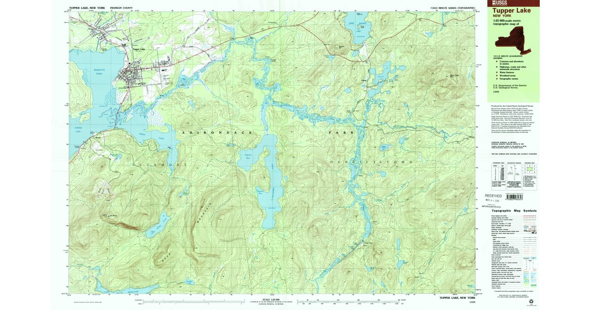 1999 Map of Tupper Lake, Franklin County, NY — High-Res | Pastmaps