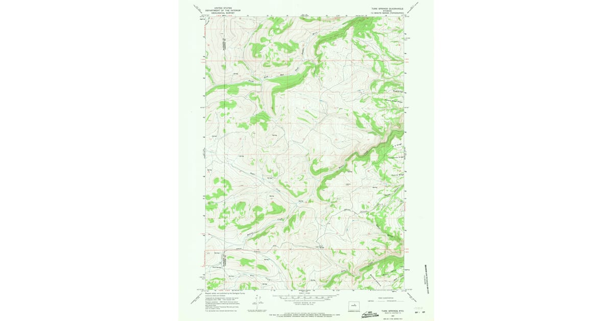 1967 Map of Turk Springs, Johnson County, WY — High-Res | Pastmaps
