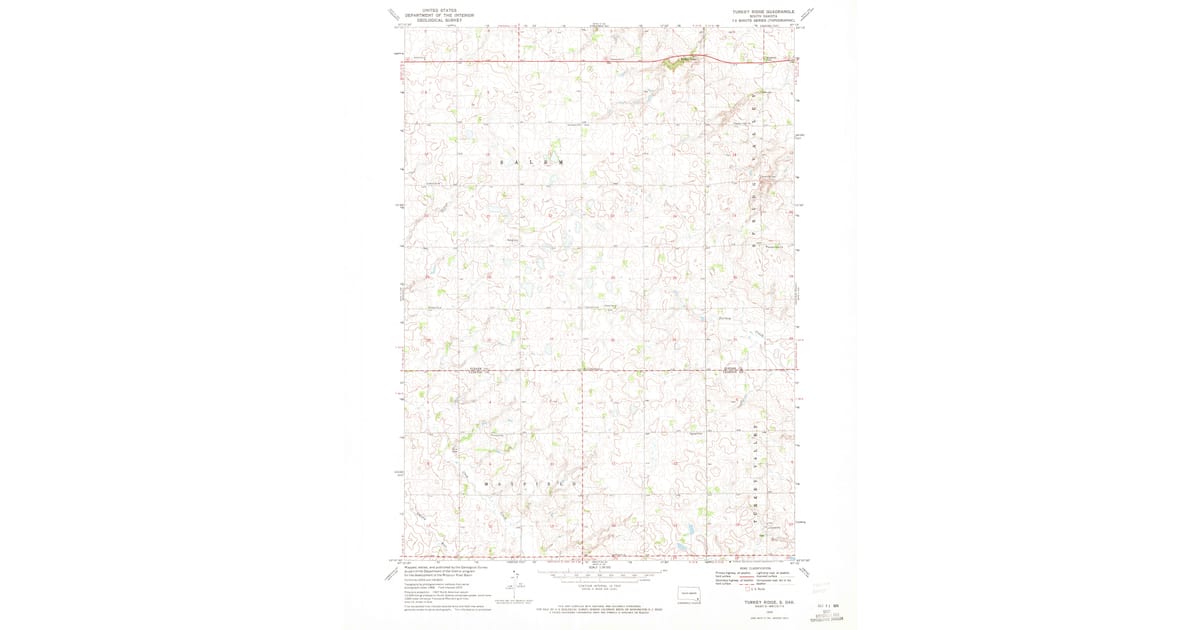 1970 Map of Turkey Ridge, Turner County, SD — High-Res | Pastmaps