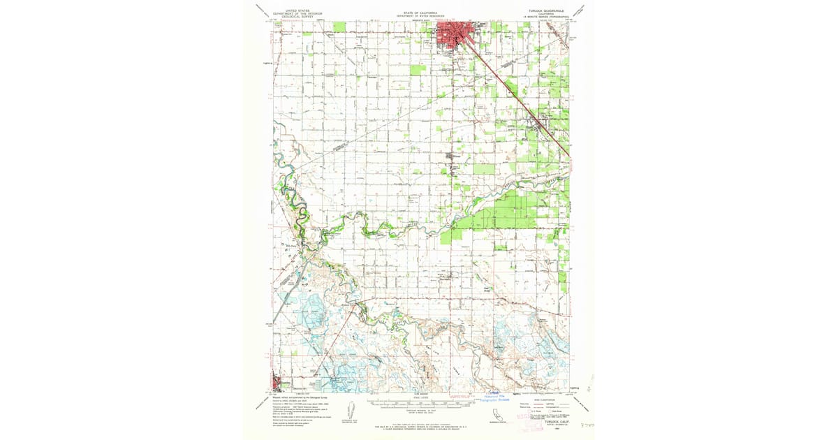 1962 Map of Turlock, CA — High-Res | Pastmaps