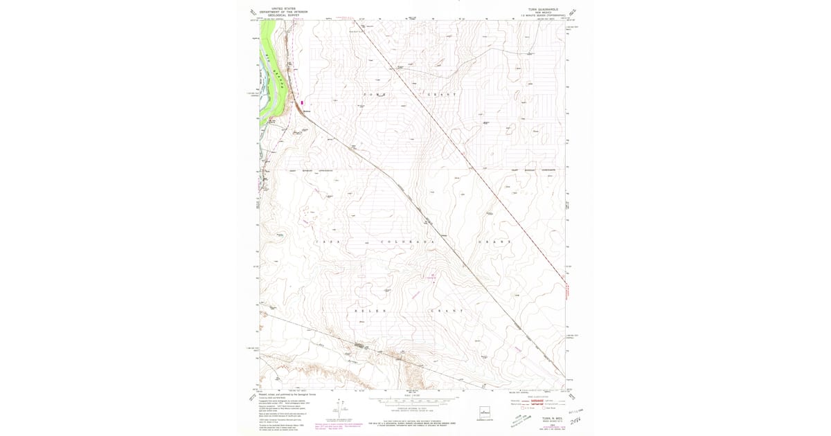 1952 Map of Turn, Valencia County, NM — High-Res, 1980 Print | Pastmaps