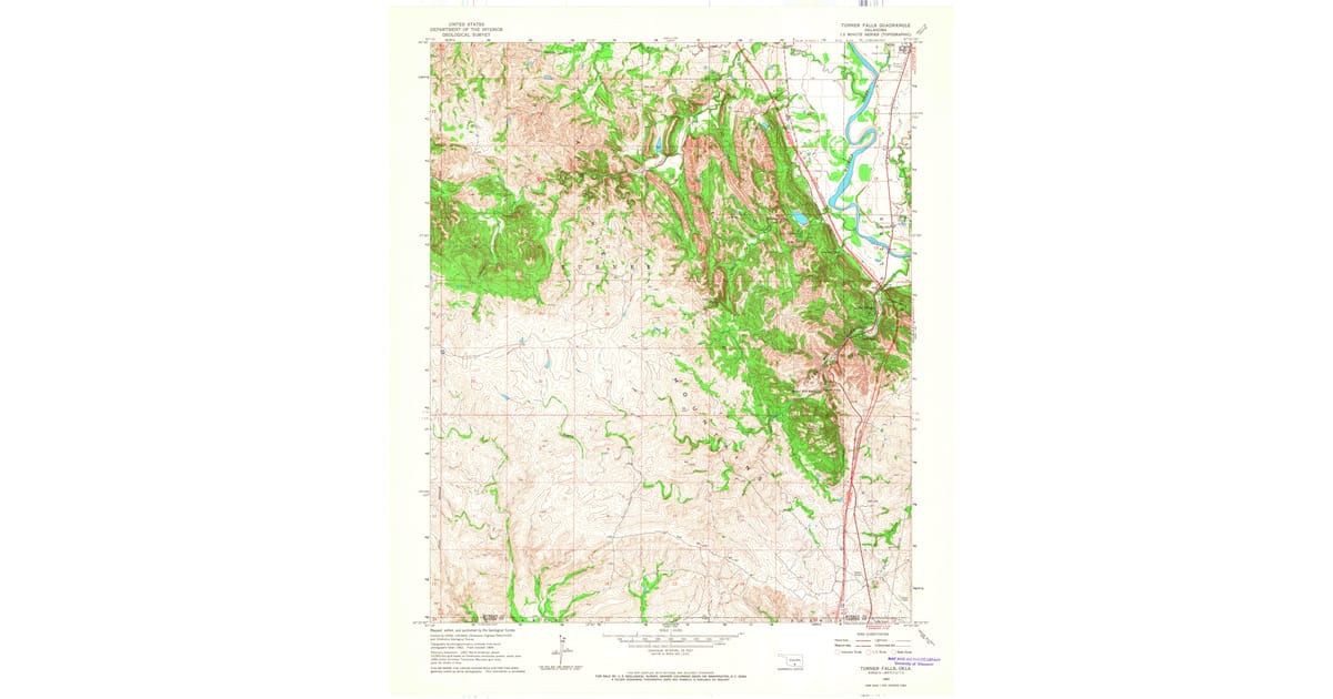1964 Map of Turner Falls, Murray County, OK — High-Res | Pastmaps