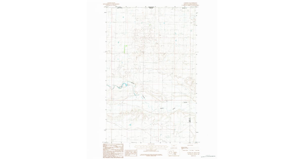 1984 Map of Turner NE, Blaine County, MT — High-Res | Pastmaps