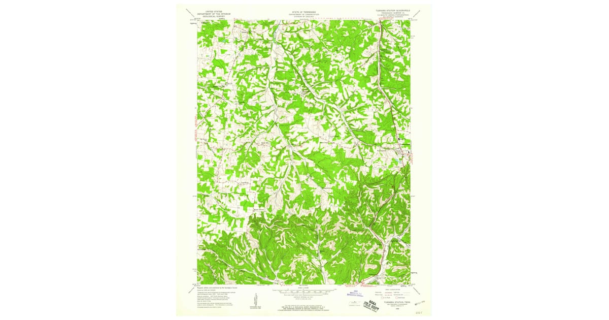 1958 Map of Turners Station, Sumner County, TN — High-Res | Pastmaps
