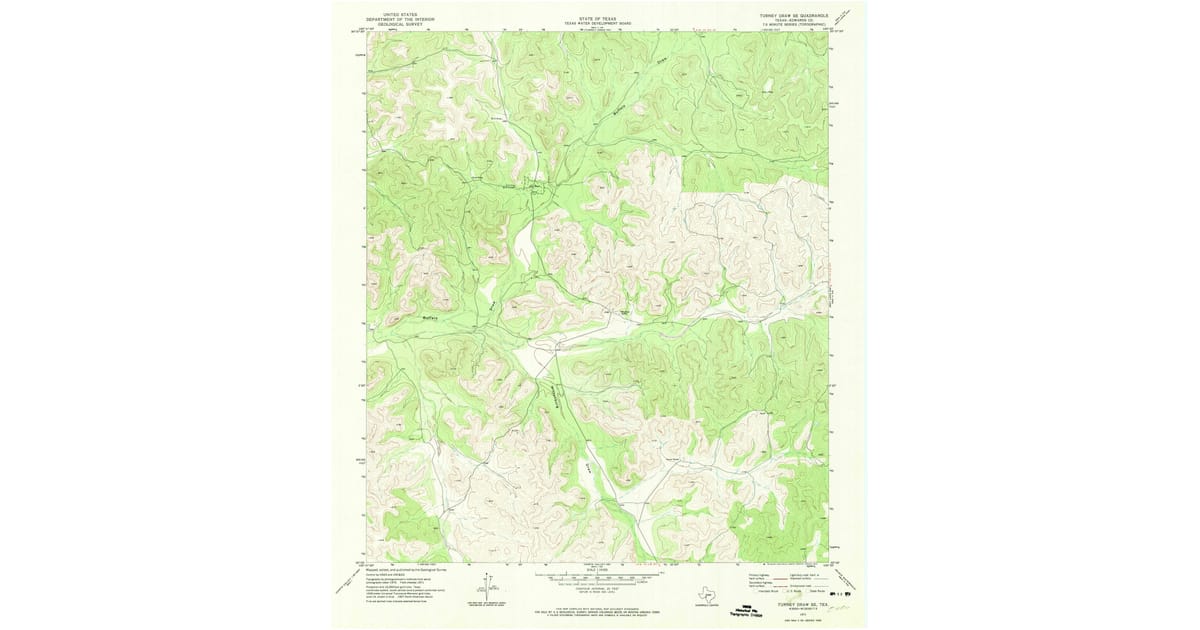 1971 Map of Turney Draw SE, Edwards County, TX — High-Res | Pastmaps