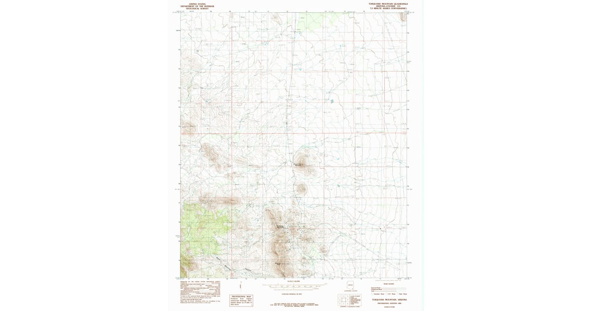 1985 Map of Turquoise Mountain, Cochise County, AZ — High-Res | Pastmaps