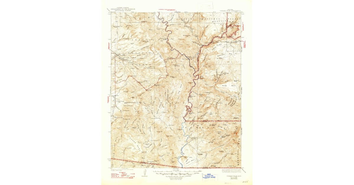 1933 Map of Turret Peak, Yavapai County, AZ — High-Res, 1947 Print ...