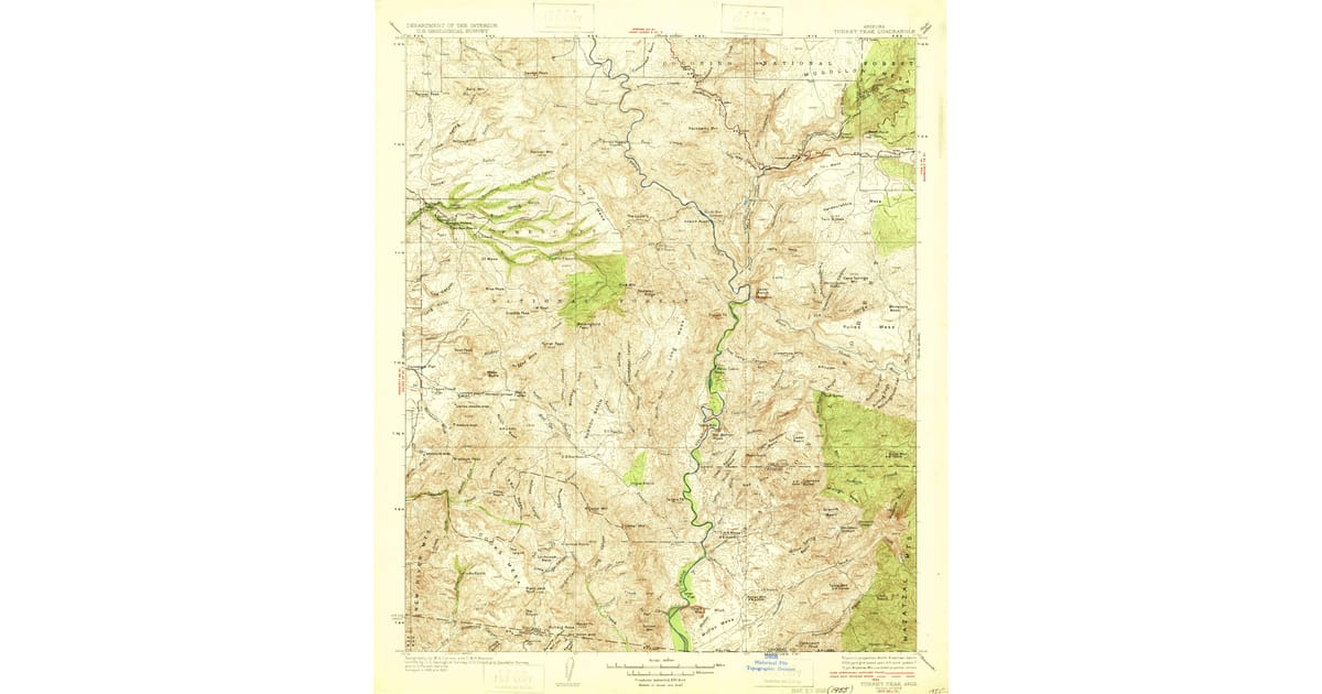 1930s Maps of Road Junction Windmill, AZ | Pastmaps