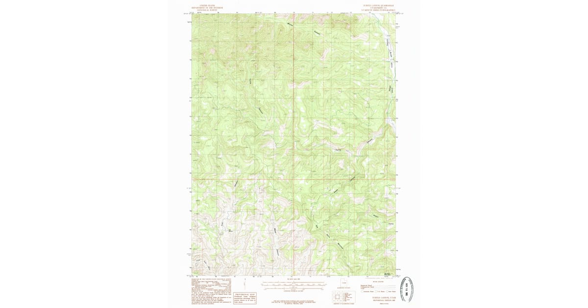1985 Map of Turtle Canyon, Emery County, UT — High-Res | Pastmaps