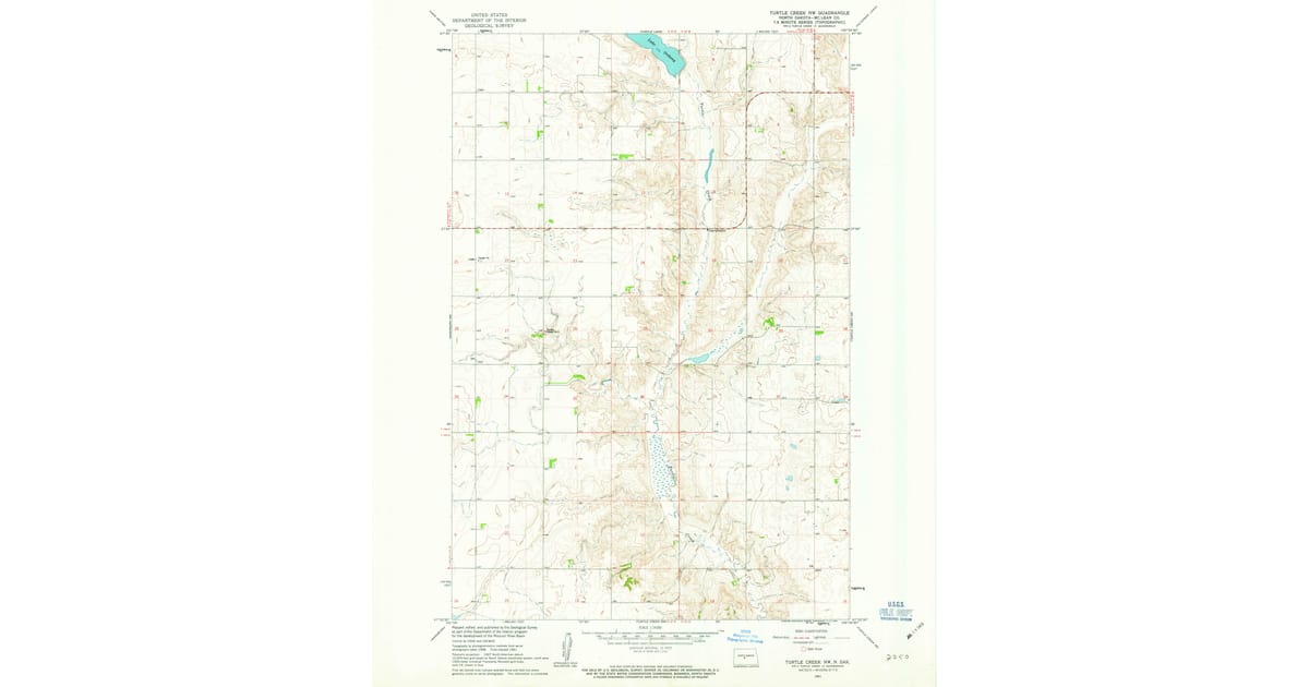 1961 Map of Turtle Creek NW, McLean County, ND — High-Res | Pastmaps