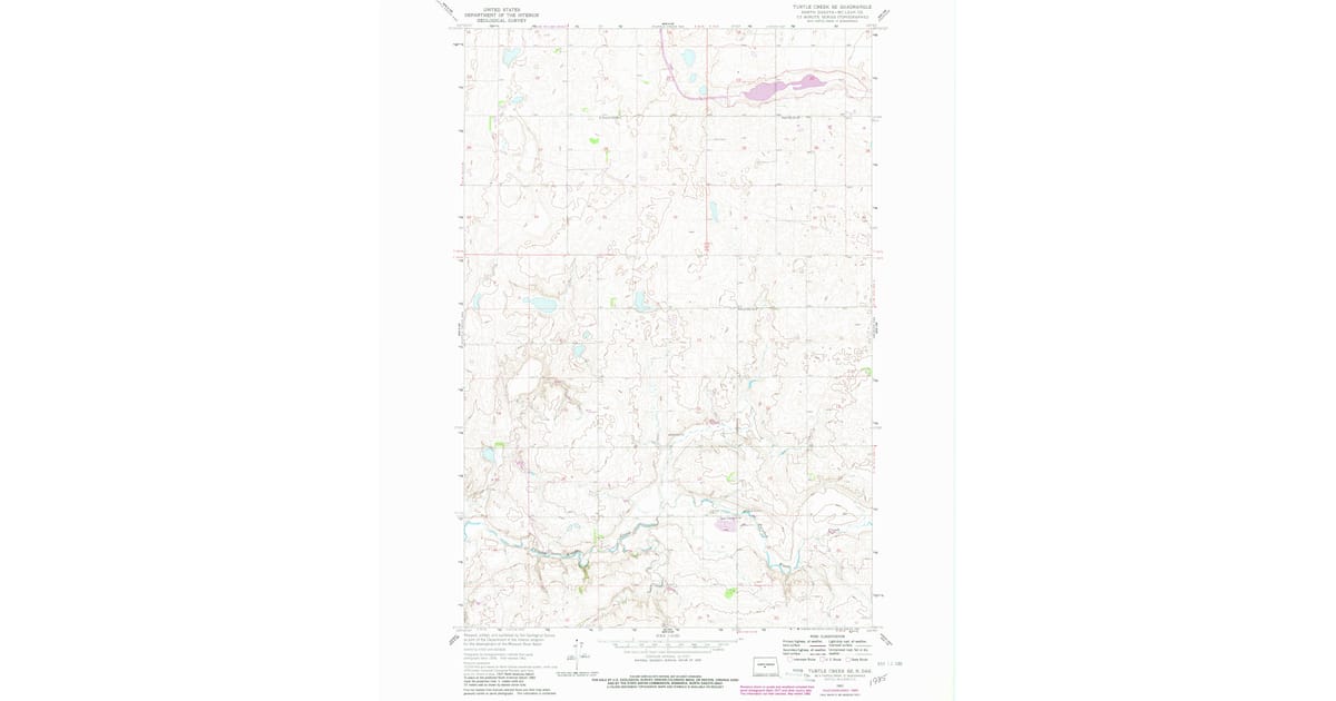 1980 Map of Turtle Creek SE, McLean County, ND — High-Res | Pastmaps