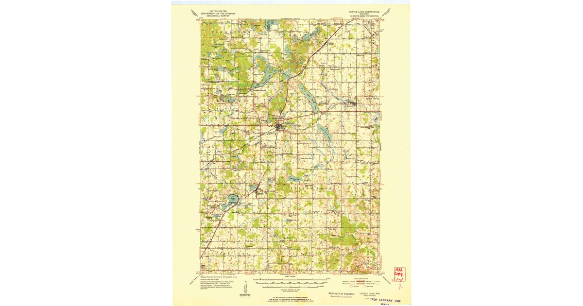 1952 Map of Turtle Lake, WI — High-Res | Pastmaps