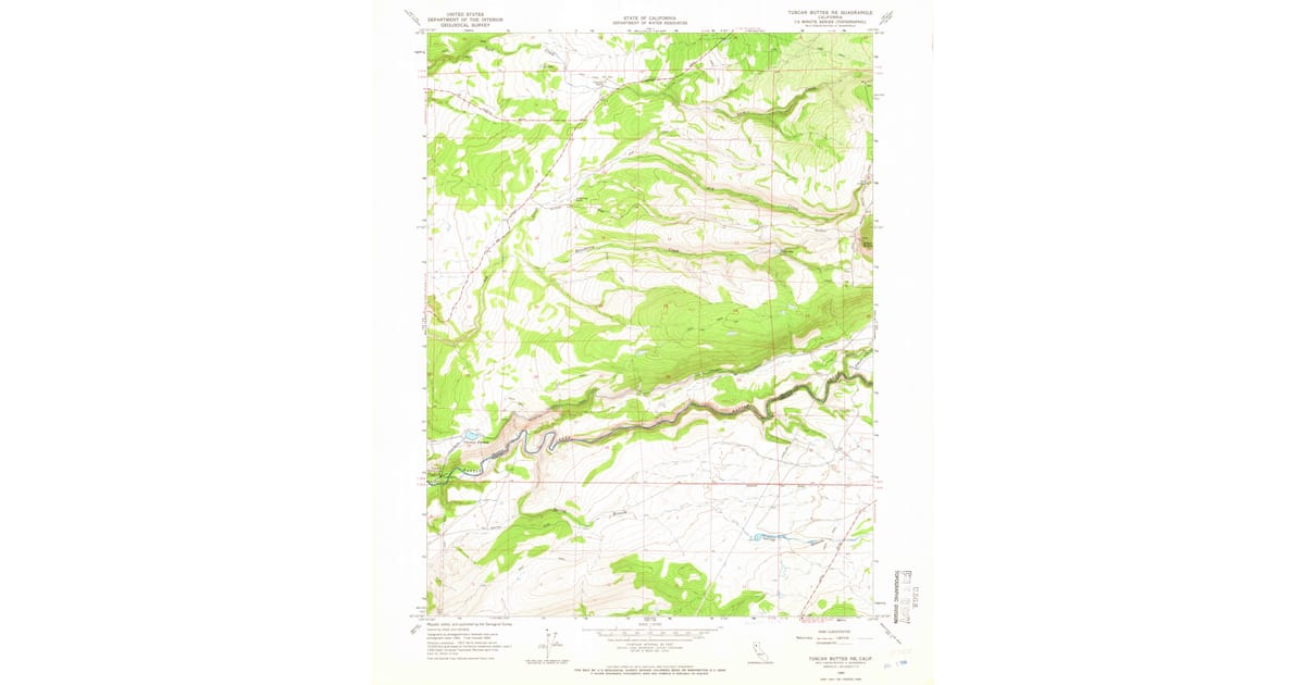 1965 Map of Tuscan Buttes NE, Shasta County, CA — High-Res | Pastmaps
