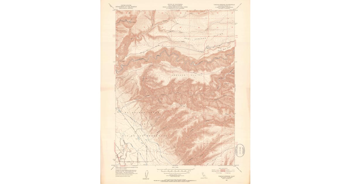 1951 Map of Tuscan Springs, Tehama County, CA — High-Res | Pastmaps
