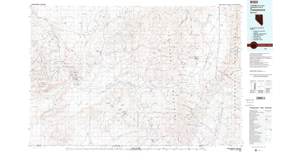 1982 Map of Tuscarora, Elko County, NV — High-Res | Pastmaps
