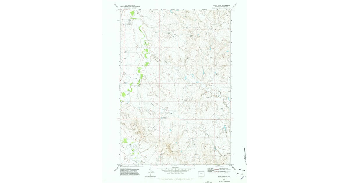 1972 Map of Tuttle Draw, Campbell County, WY — High-Res | Pastmaps
