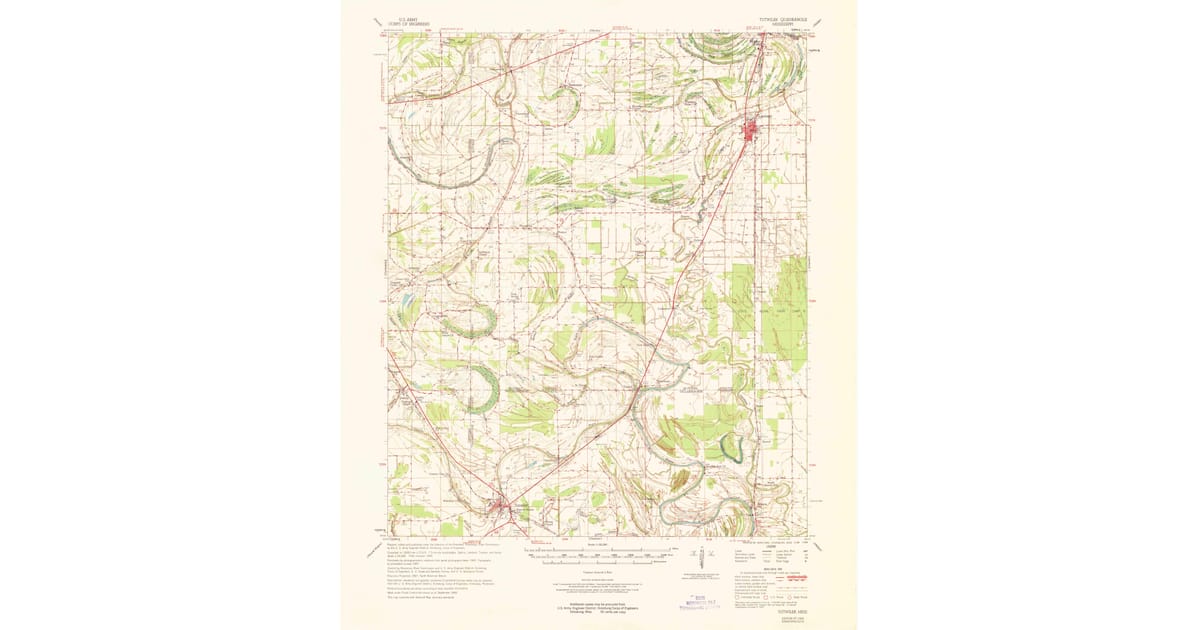 1969 Map of Tutwiler, MS — High-Res | Pastmaps