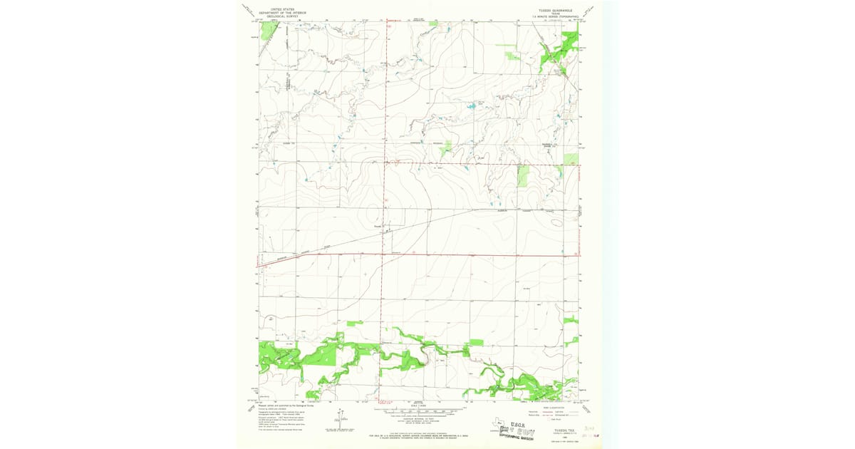 1965 Map of Tuxedo, Jones County, TX — High-Res | Pastmaps