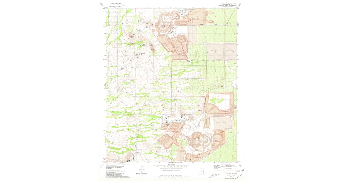 1981 Map of Twin Buttes, Pima County, AZ — High-Res | Pastmaps
