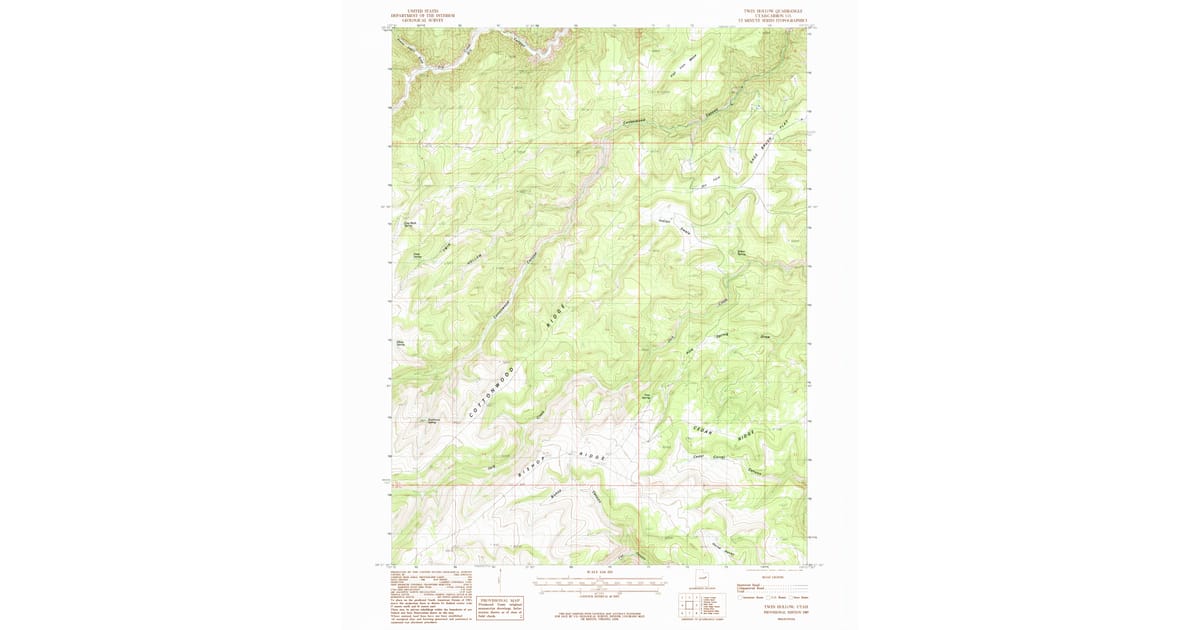 1985 Map of Twin Hollow, Carbon County, UT — High-Res | Pastmaps