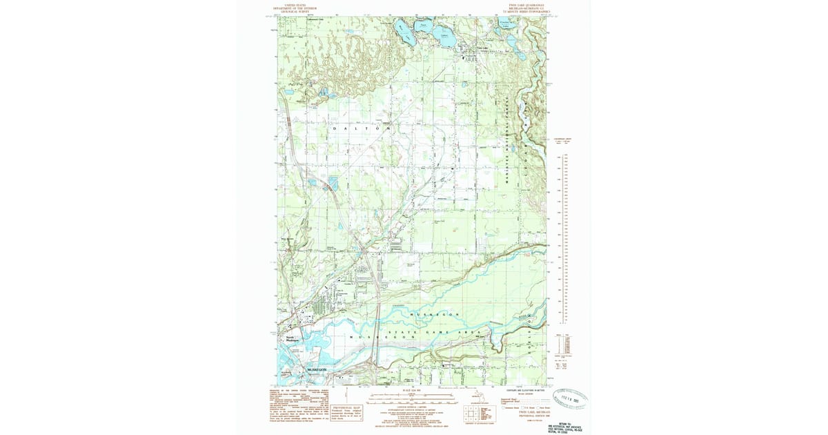 1985 Map of Twin Lake, MI — High-Res | Pastmaps