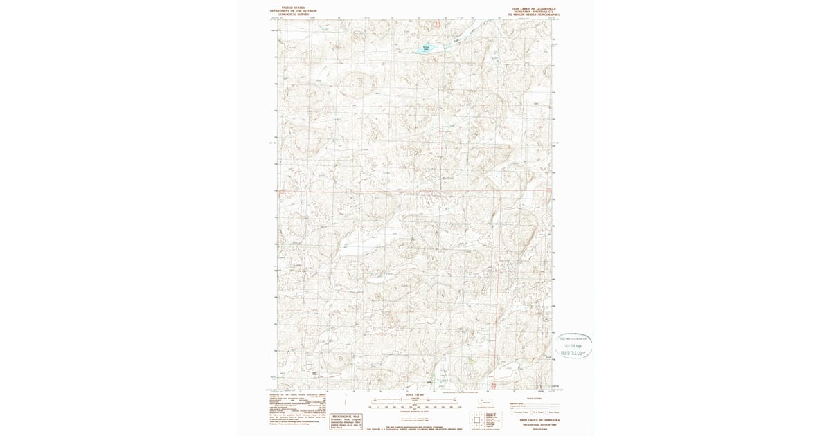 1989 Map of Twin Lakes NE, Sheridan County, NE — High-Res | Pastmaps