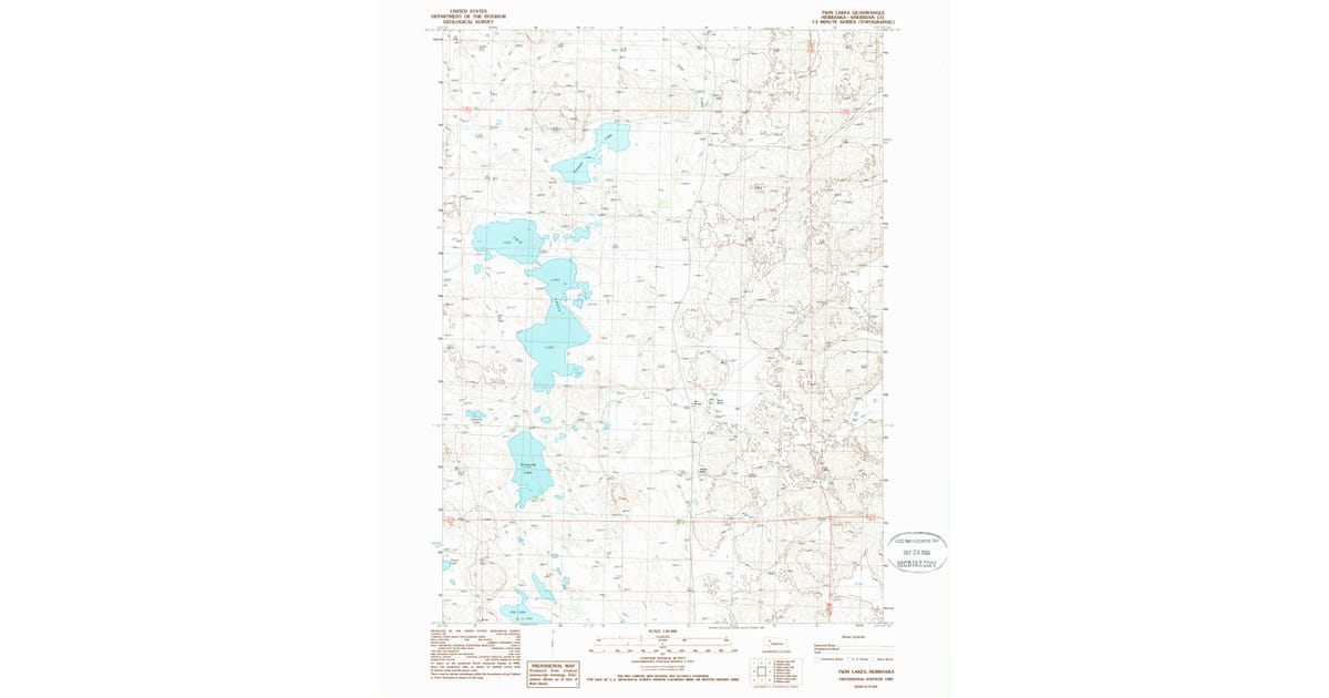 1989 Map of Twin Lakes, Sheridan County, NE — High-Res | Pastmaps