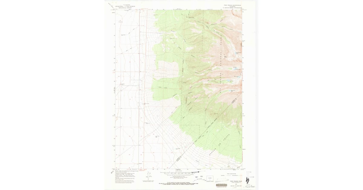 1965 Map of Twin Peaks, Alamosa County, CO — High-Res | Pastmaps