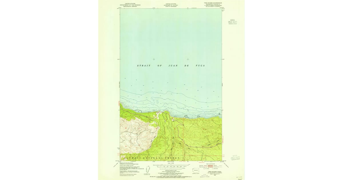1950 Map of Twin Rivers, Clallam County, WA — High-Res | Pastmaps