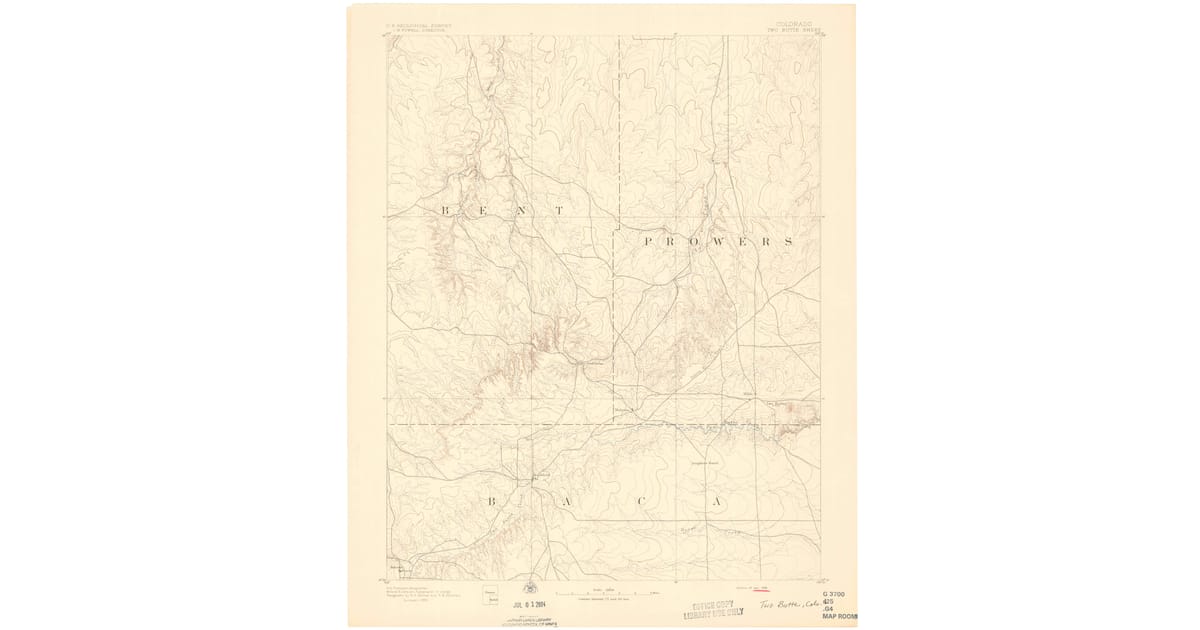 1892 Map of Two Butte, Bent County, CO — High-Res | Pastmaps