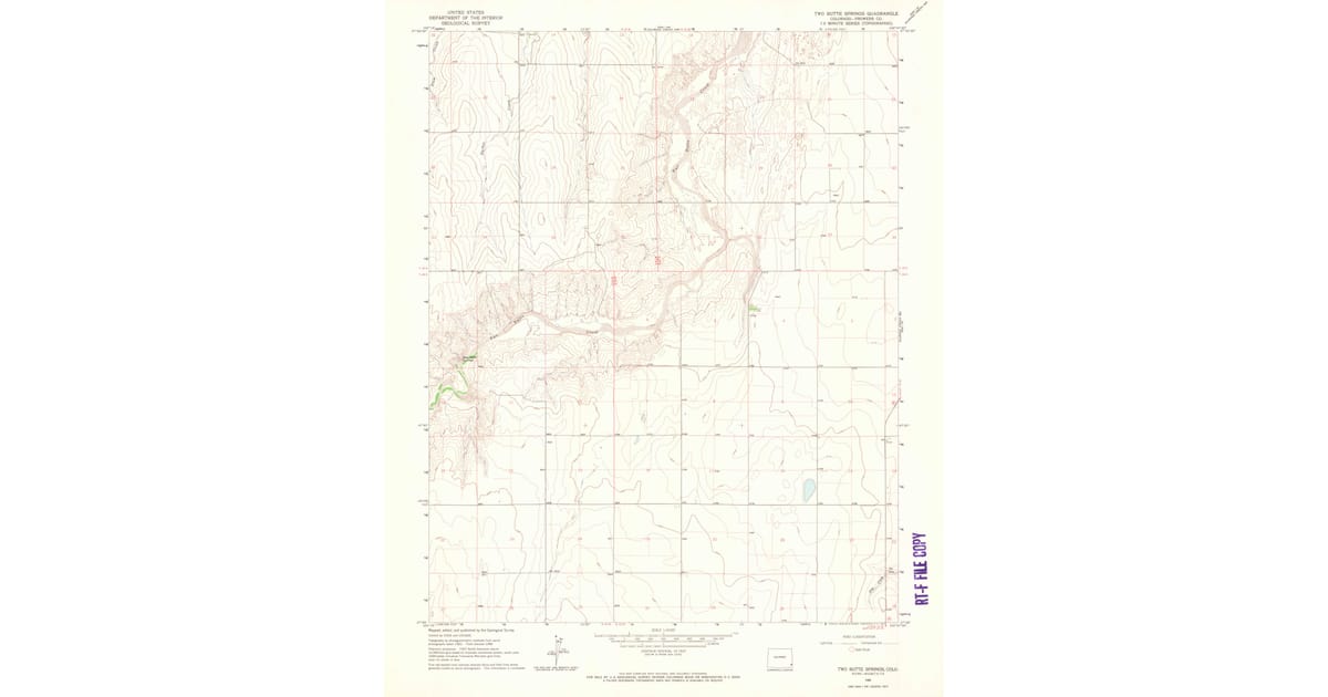 1966 Map of Two Butte Springs, Prowers County, CO — High-Res | Pastmaps