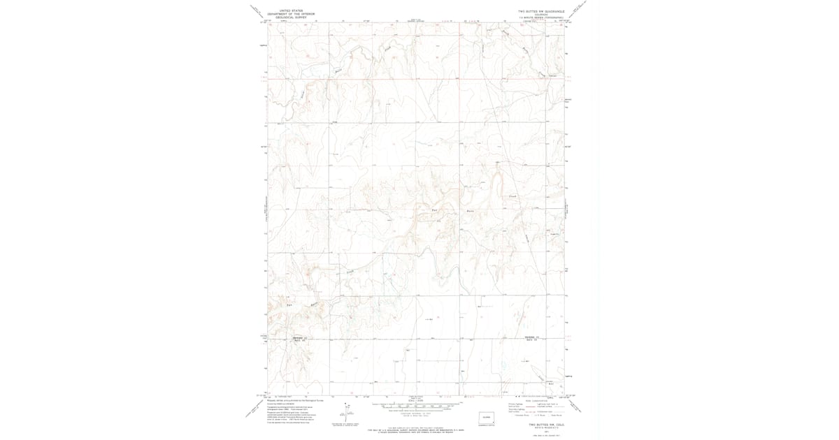 1971 Map of Two Buttes NW, Prowers County, CO — High-Res | Pastmaps