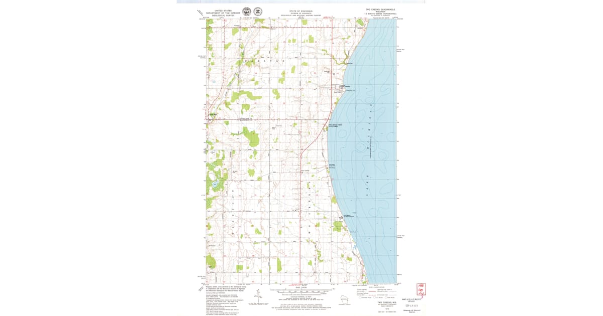 1978 Map of Two Creeks, Manitowoc County, WI — High-Res | Pastmaps