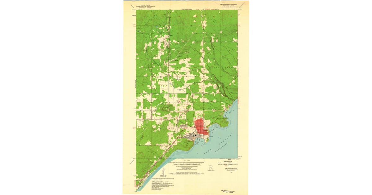 1957 Map of Two Harbors, MN — High-Res | Pastmaps