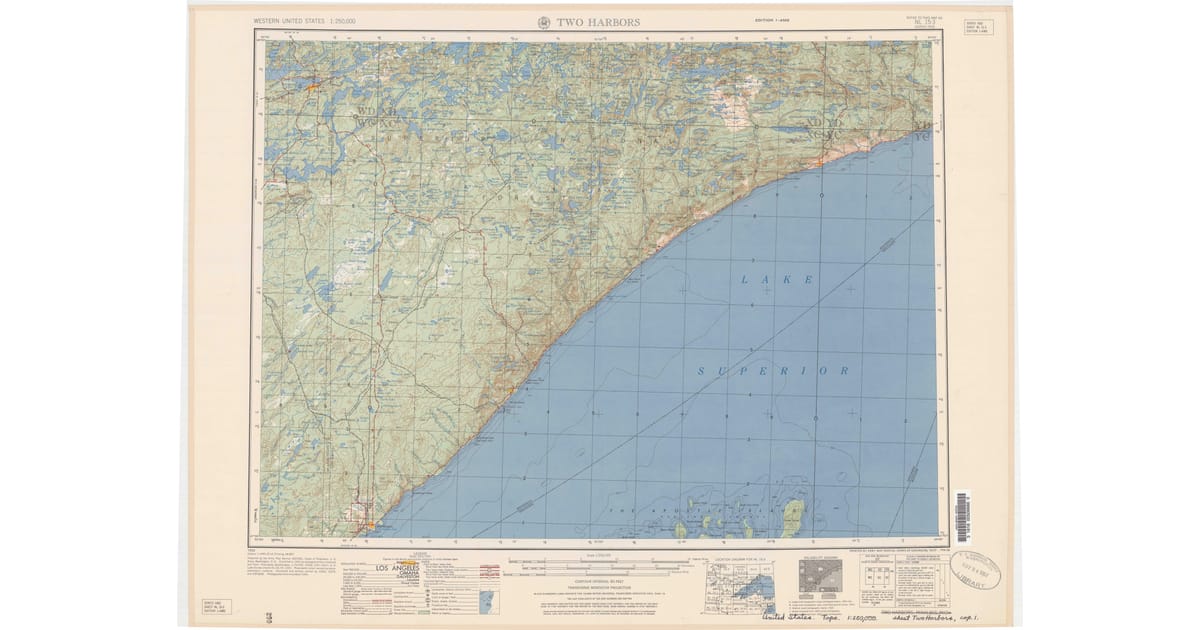 1957 Map of Two Harbors, MN — High-Res | Pastmaps
