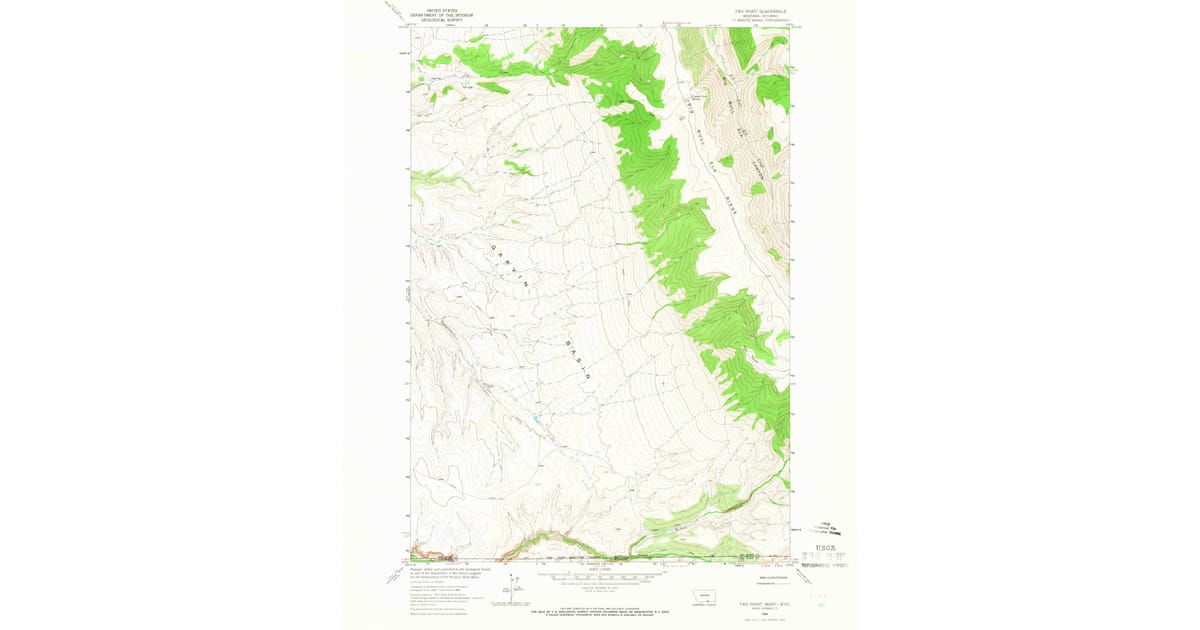 1964 Map of Two Point, Big Horn County, MT — High-Res | Pastmaps