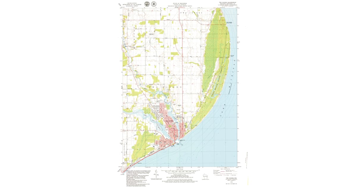 1978 Map of Two Rivers, WI — High-Res | Pastmaps