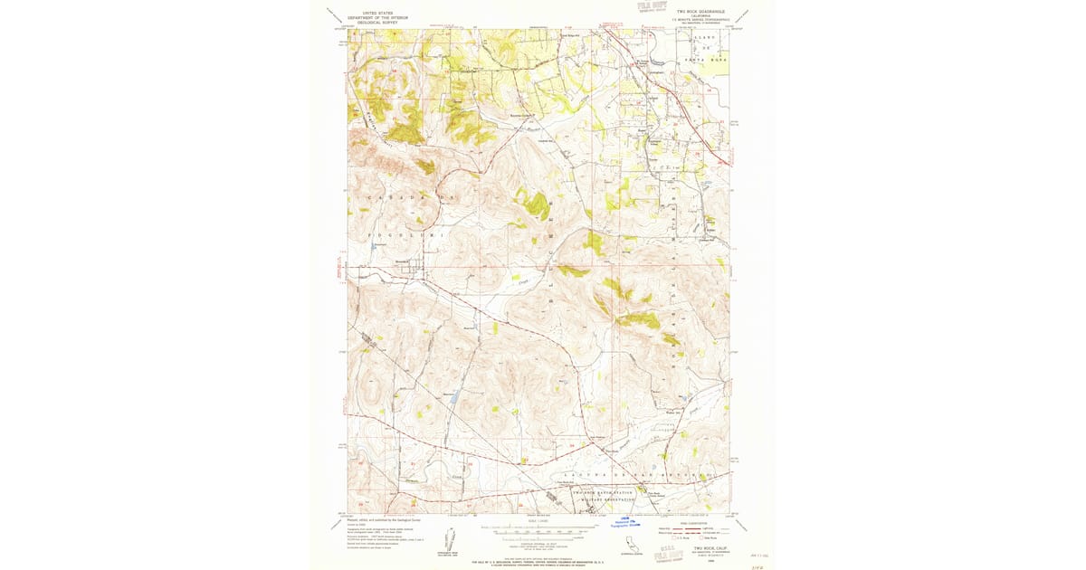 1954 Map of Two Rock, Sonoma County, CA — High-Res | Pastmaps