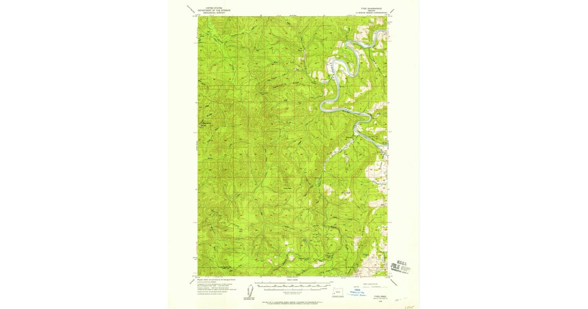 1955 Map of Tyee, Douglas County, OR — High-Res | Pastmaps